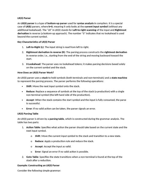 Lr Pdf Parsing Grammar Lr Pdf Parsing Grammar