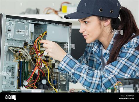 Replacing The Motherboard Components Stock Photo Alamy