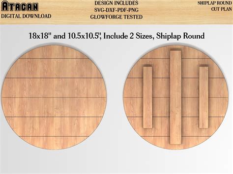 Faux Shiplap Round Svg Pattern 10and18inch Graphic By Atacanwoodbox