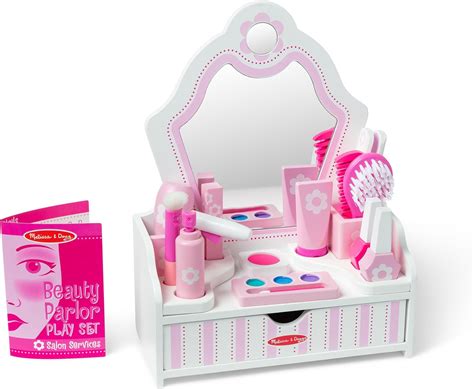 Melissa And Doug Wooden Beauty Salon Play Set 18 Piece Vanity With