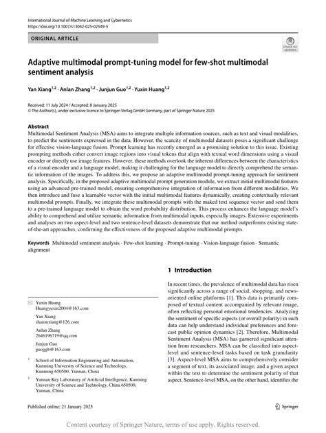 Adaptive Multimodal Prompt Tuning Model For Few Shot Multimodal Sentiment Analysis