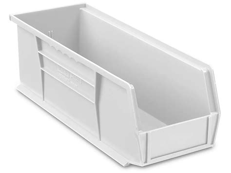 Plastic Stackable Bins 15 X 5 1 2 X 5 White S 12418w Uline