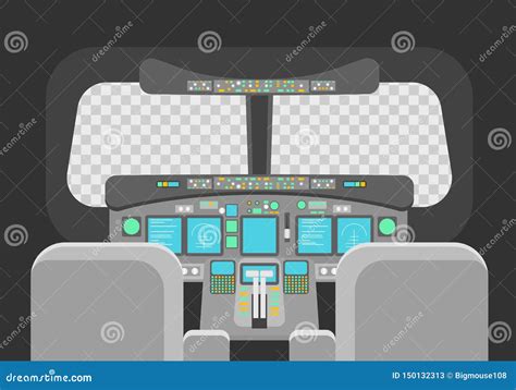 Cartoon Pilots Cockpit Empty Template Concept Vector Stock Vector