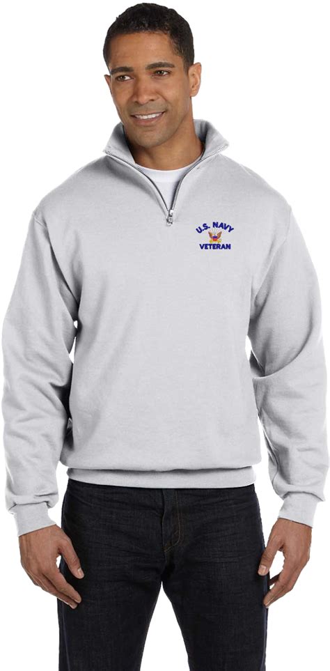 Us Navy Veteran Embroidered Quarter Zip Pullover