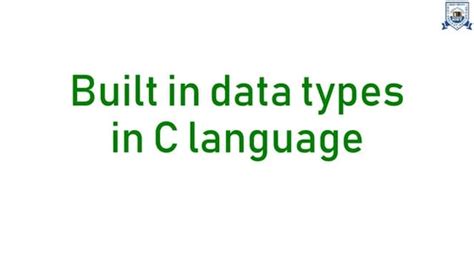 Data Types In C Programming Pptx