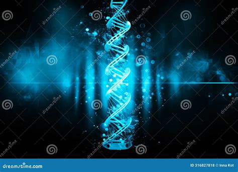 Cyan Dna Genome Scientific Poster Design With Copy Space For Genetics Research Or Medical