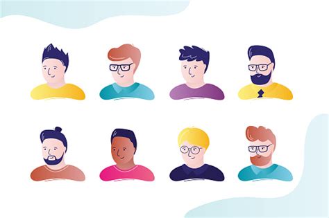 사업가 아바타 다양한 얼굴 초상화 다민족 사업가 아이콘 모음 흰색 배경에 고립된 다른 남성 캐릭터입니다 감정에 대한 스톡 벡터