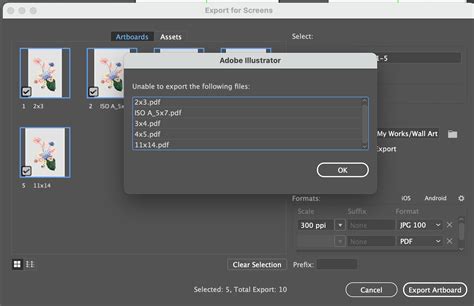Unable To Export For Screens Pdf Adobe Community 12222100