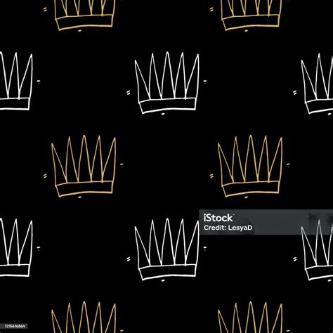 크라운 원활한 패턴 손으로 그린 로얄 낙서 배경 벡터 일러스트 고풍스런에 대한 스톡 벡터 아트 및 기타 이미지 고풍스런 공주 그런지 이미지 기법 Istock