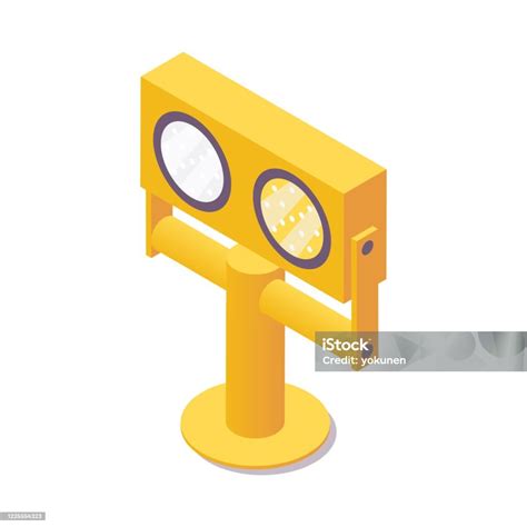 아이소메트릭 활주로 가드 라이트 3d 공항 보안 시스템 요소 조명 장비에 대한 스톡 벡터 아트 및 기타 이미지 조명 장비 활주로 일러스트레이션 Istock
