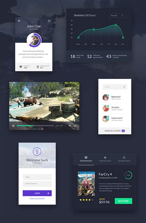 Game Application Ui Kit Elements Free Psd Download Psd
