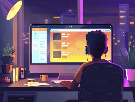 Person Coding At A Desk Surrounded By Multiple Monitors In A Modern