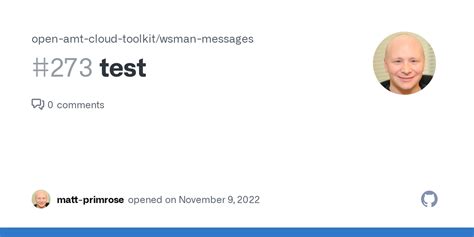 Test · Issue 273 · Open Amt Cloud Toolkitwsman Messages · Github