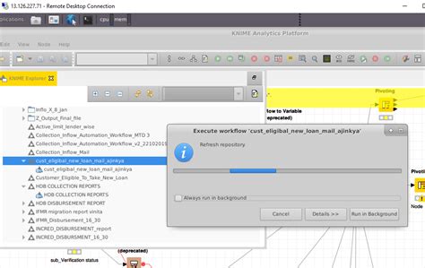 While Running Workflow From Server List Keeps Refreshing Repository