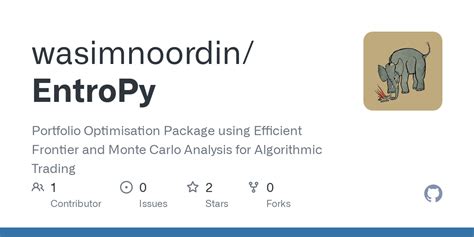 Github Wasimnoordin Entropy Portfolio Optimisation Package Using Efficient Frontier And Monte