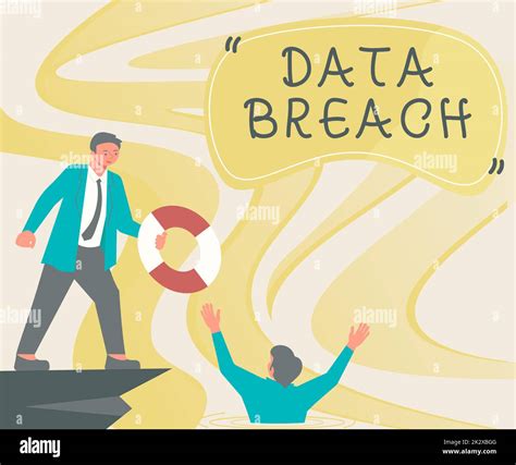 text sign showing data breach concept meaning security incident where