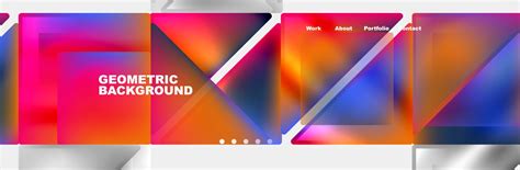 Colorful Fluid Gradient Triangles And Squares Web Vector Image