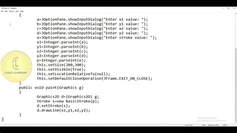 Java Graphics2d Setstroke User Input Codelearning Youtube