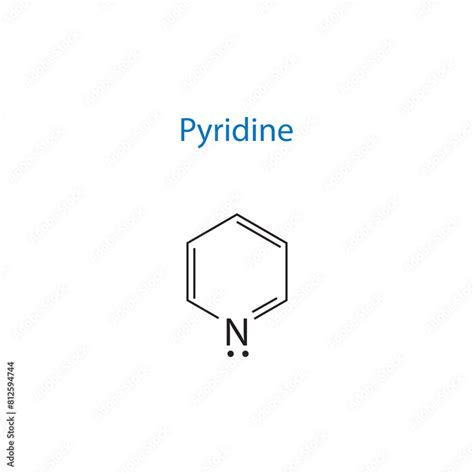 Pyridine Molecule Skeletal Structure Anic Compound Molecule Scientific Illustration
