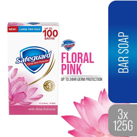 Safeguard Safeguard Safeguard Floral Pink With Aloe Tripid Bar Soap