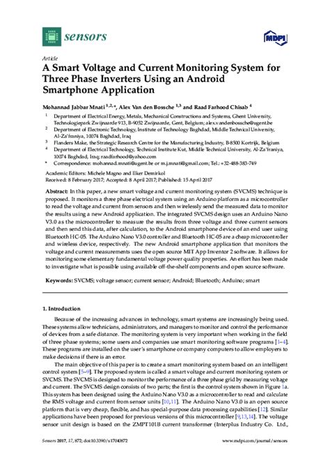 pdf a smart voltage and current monitoring system for three phase