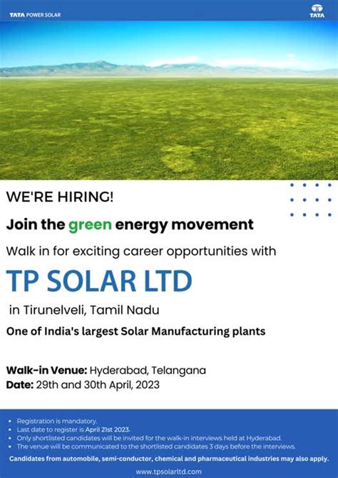 Rama Krishna Chitturi On Linkedin Walk In Opportunity For Careers In Solar Manufacturing