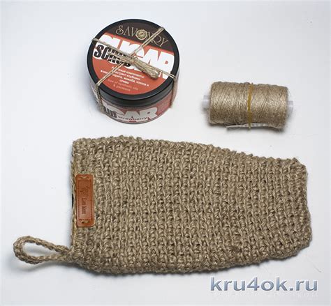Как связать мочалку крючком из джута эко мочалка