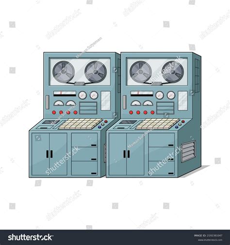Mainframe Computer Old Vector Isolated On Stock Vector Royalty Free