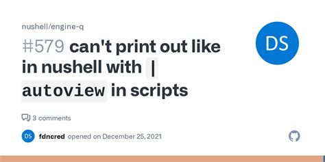 Can T Print Out Like In Nushell With Autoview In Scripts Issue