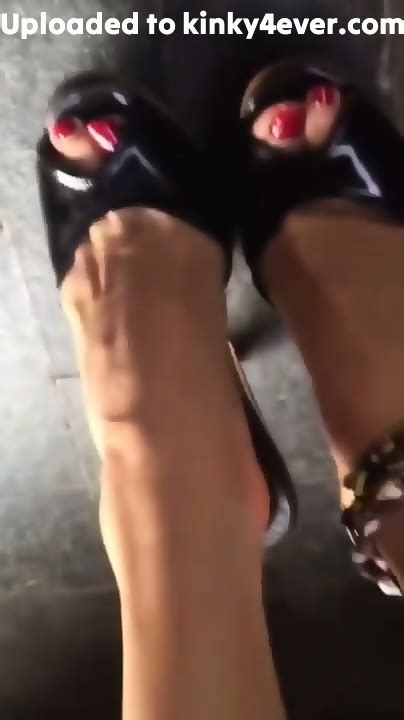 Sophisticated Amateur Woman Loves The Way Black Shoes Look On Her Sexy