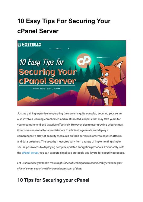 ppt 10 easy tips for securing your cpanel server powerpoint