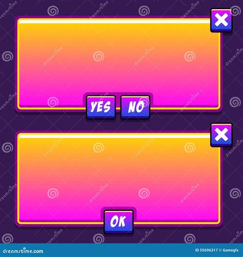 Space Game Interface Panels Ui Buttons Stock Vector Illustration Of