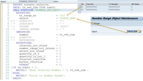 Number Range Object 2 Sapcodes