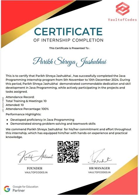 Javaprogramming Trainingandinternship Achievement Grateful