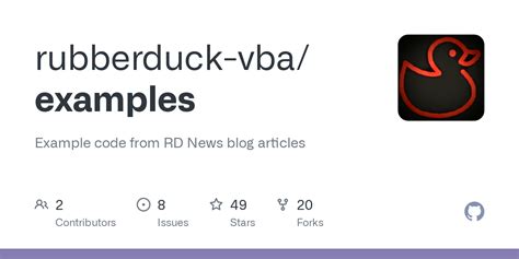 Github Rubberduck Vba Examples Example Code From Rd News Blog Articles