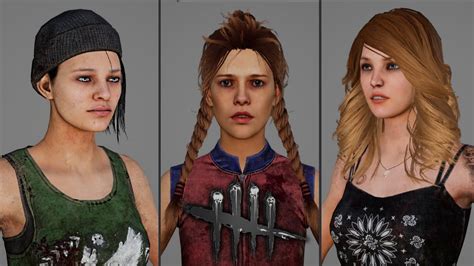 Dead By Daylight 4k Render Restyle Model Comparison For Survivors Wave 1 Meg Nea Kate
