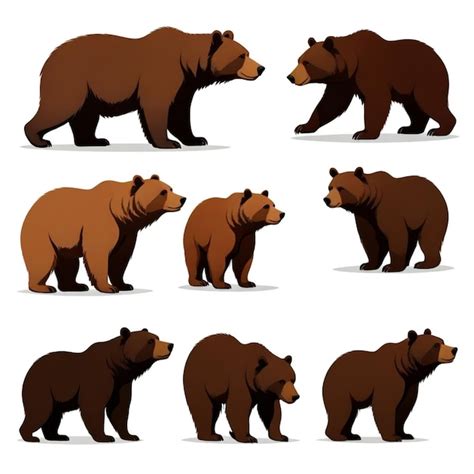 Bear Vector Set White Background Isolated A High Premium Ai Generated
