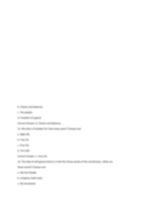 SOLUTION Basic Civics Test Civic Education Multiple Choice Questions Studypool