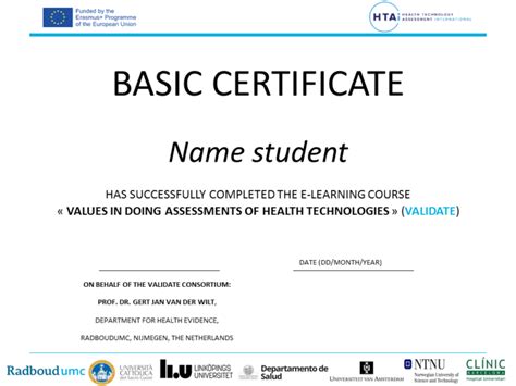 Certificate VALIDATE