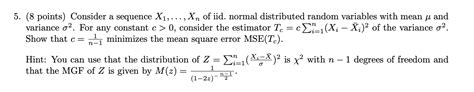 Solved 5 8 Points Consider A Sequence X 1 Ldots