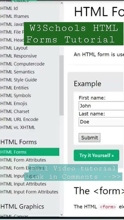 W3schools Html Forms Tutorial Html W3schools Webdevelopment Zeeshanacademy Youtube