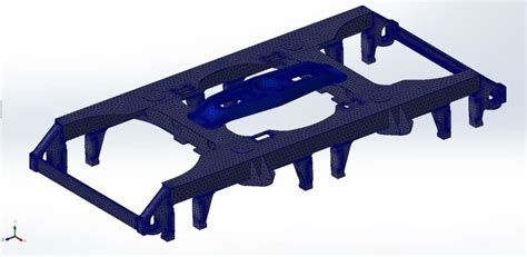 a finite element model of the bogie frame with interface nodes made