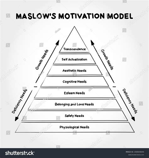 Maslows Hierarchy Needs Theory Human Motivation Stockvektor Royaltyfri