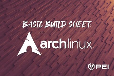 Basic Build Sheet Building An Archlinux Server