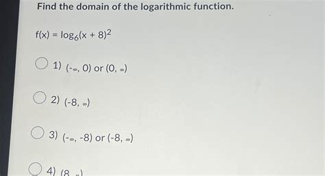 Solved Find The Domain Of The Logarithmic Chegg