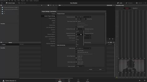 Davinci Resolve 12 Master Project Settings Youtube