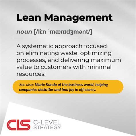 How Lean Management Can Boost Efficiency And Success C Level Strategy