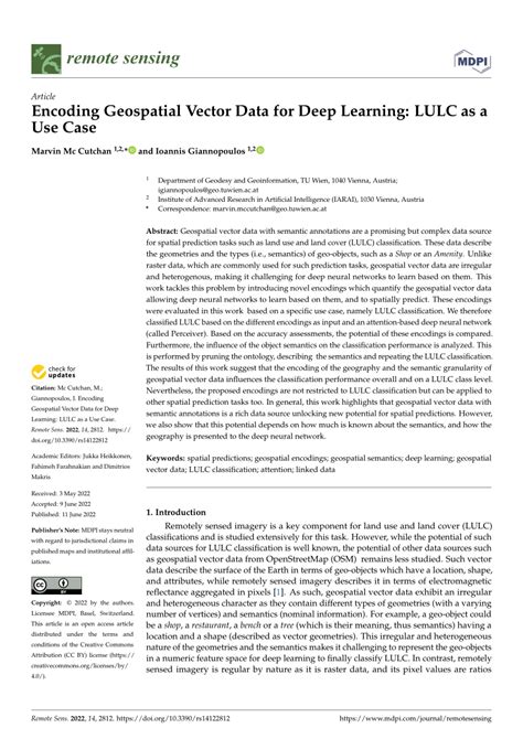 pdf encoding geospatial vector data for deep learning lulc as a use case
