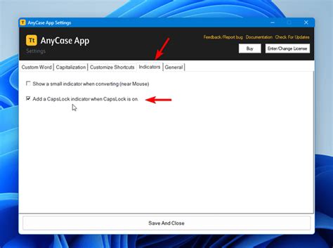 How To Turn The AnyCase CapsLock Indicator On And Off On Windows