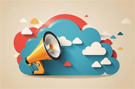 Premium Photo Megaphone With Cloud Digital Marketing Concept